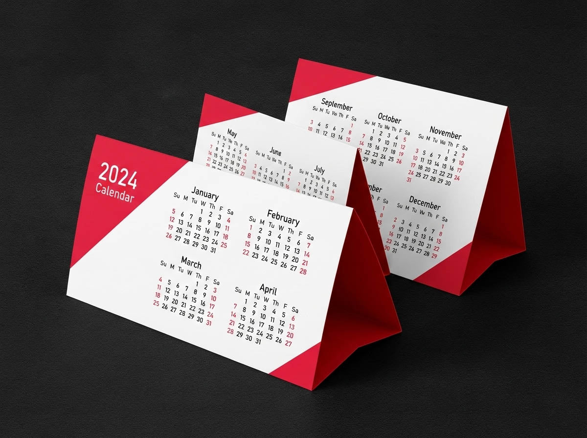 A4 350 GSM Tent Calendar - Single Side – Unique Print Sydney